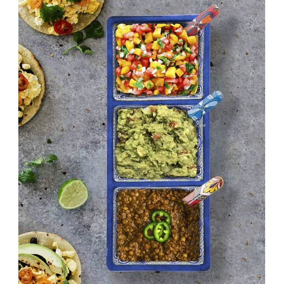 Prepara Multi Compartment Topping Tray Blue - Walmart.com