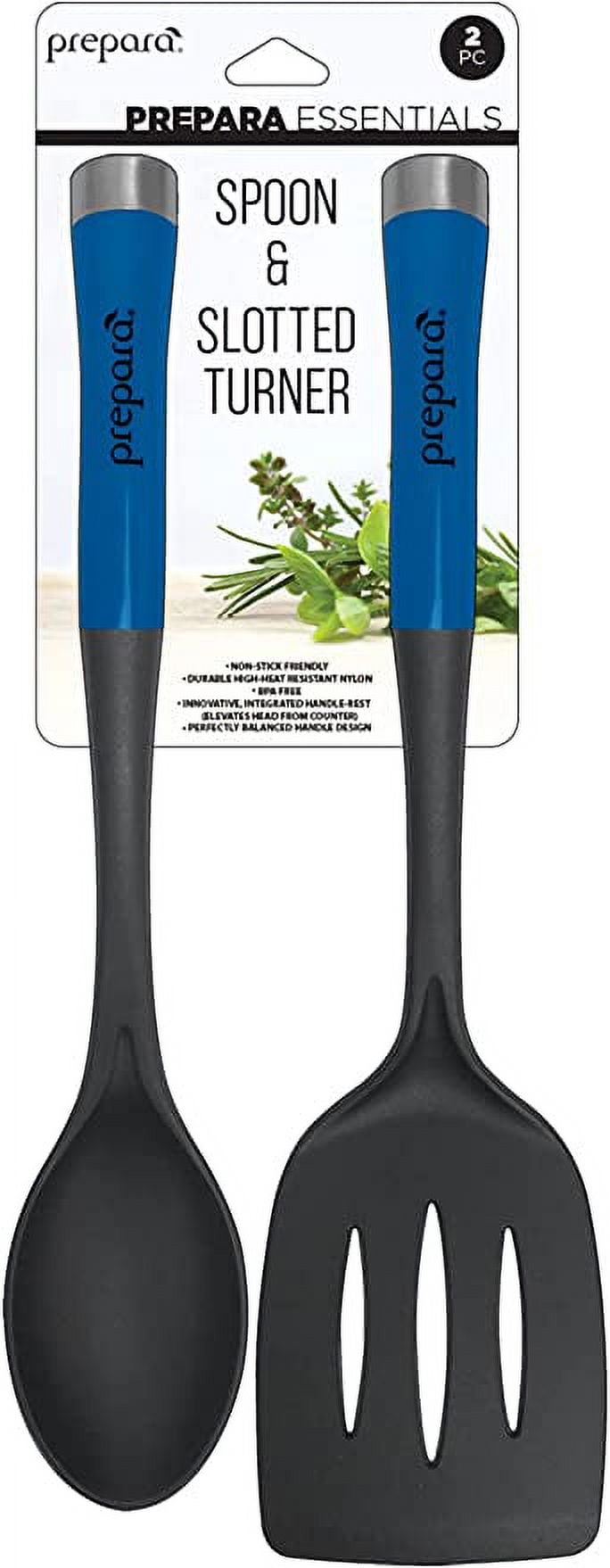 Prepara Solid Spoon and Slotted Turner Kitchen Tool Set - Nylon Medium Blue - Walmart.com