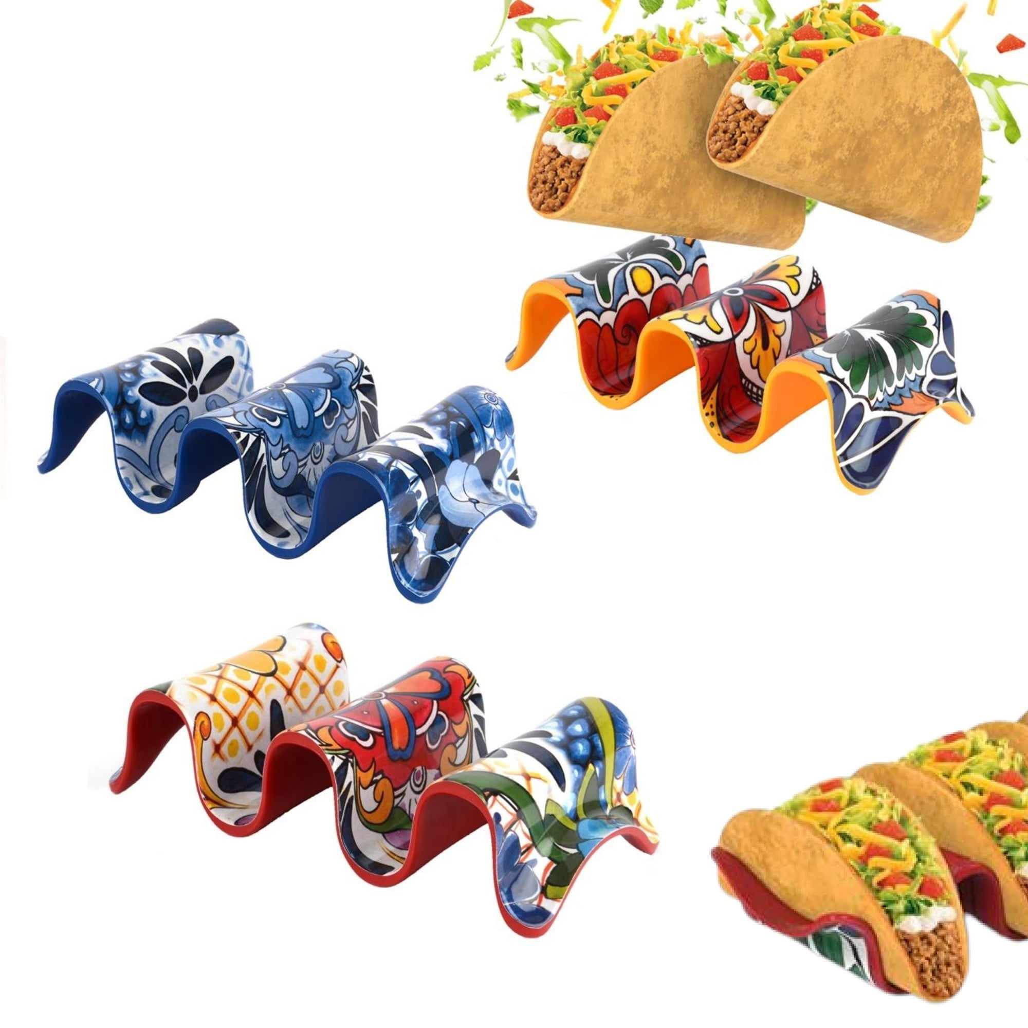 Prepara Taco Stand, 3-Piece, Hard/Soft Shell Holder for Upright Serving ...