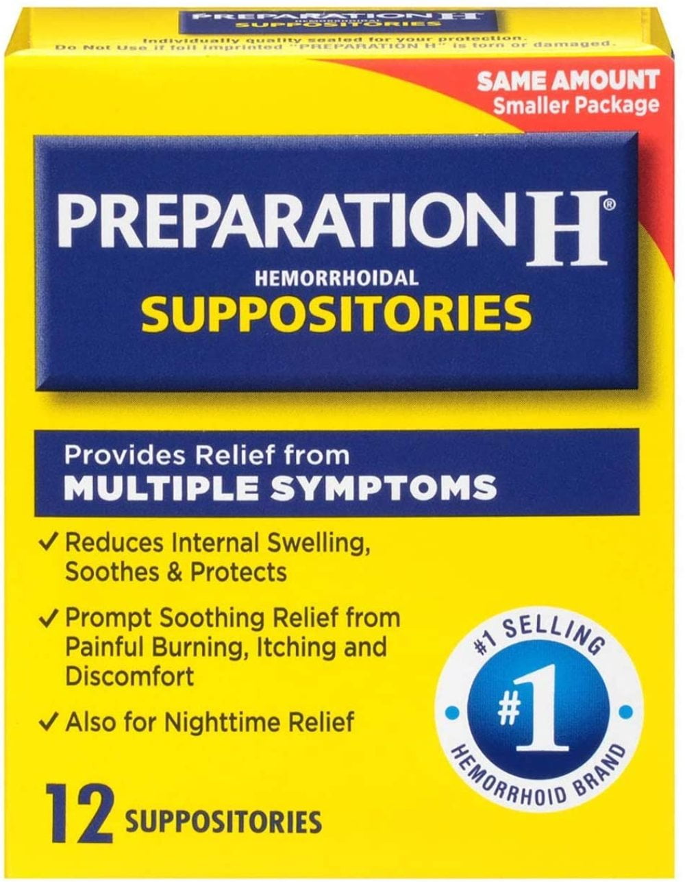 Preparation H Hemorrhoidal Suppositories - 12 ct, Pack of 3 - Walmart.com