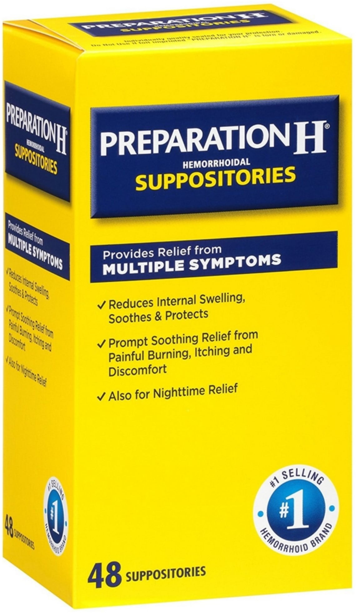 Preparation H Hemorrhoidal Suppositories 48 ea (Pack of 3) - Walmart.com