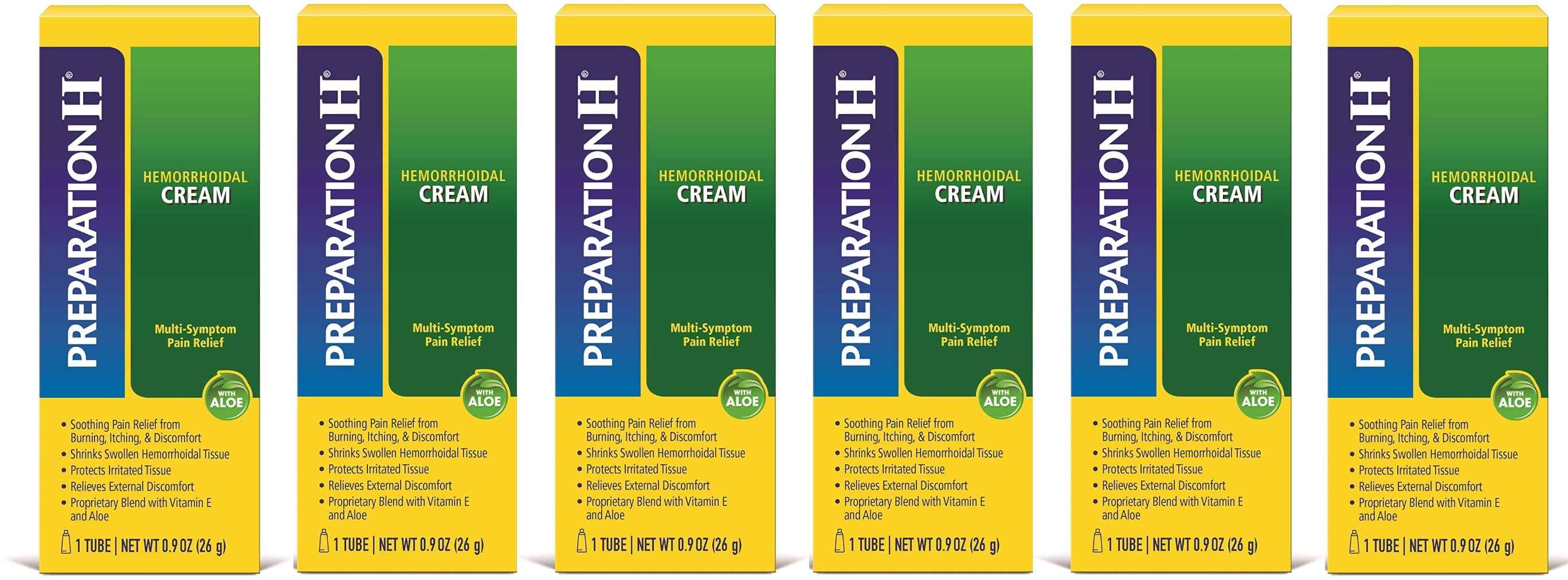 Preparation H Multi Symptoms Relief with Aloe, Hemorrhoidal Cream Tube ...