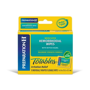 Preparation H Rapid Relief Hemorrhoid Wipes with Lidocaine, 20 Ct ...