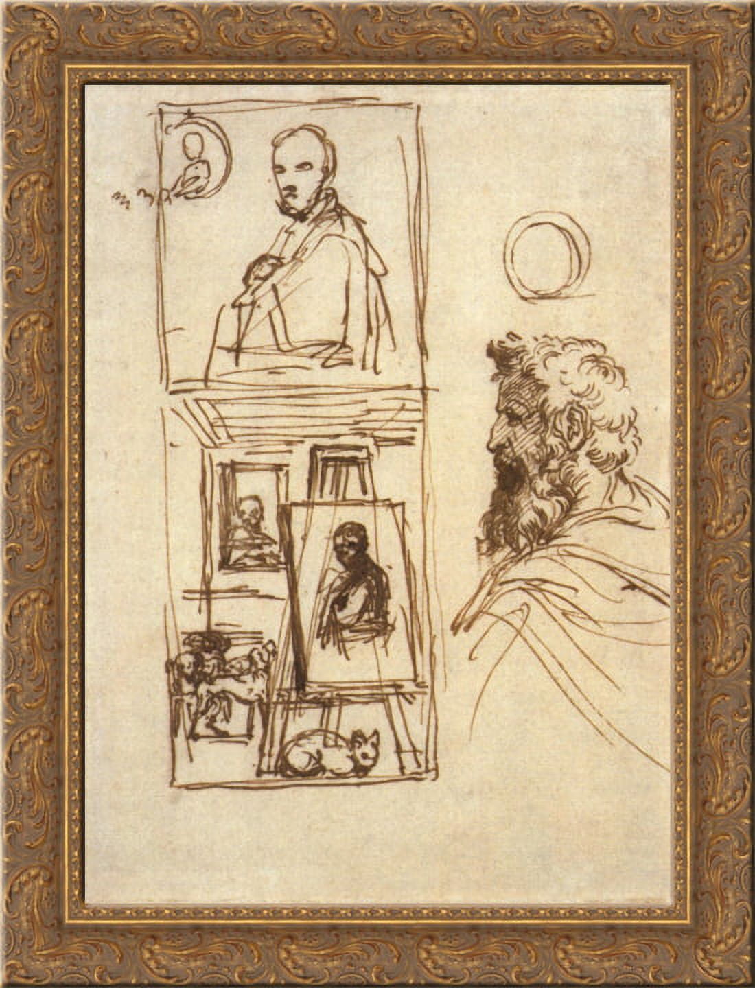 Preparatory drawing for Self-portrait on an Easel in a Workshop 24x18 ...