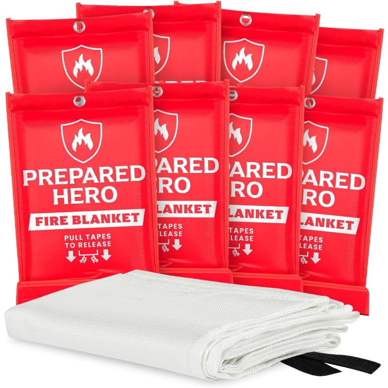 Prepared Hero Emergency Fire Blanket - 2 Pack - Fire Suppression ...