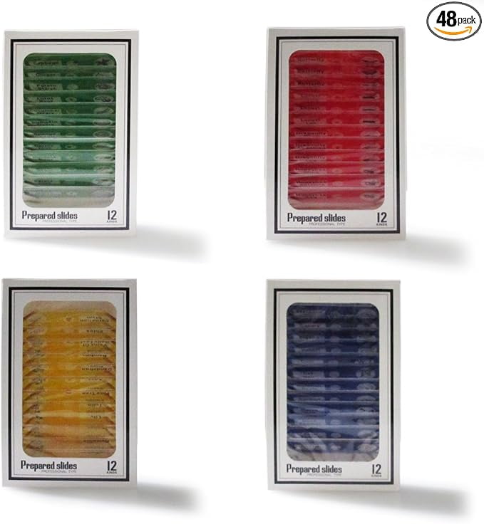 Prepared Microscope Slides Set of 48 pcs Animals Insects Plants Flowers ...