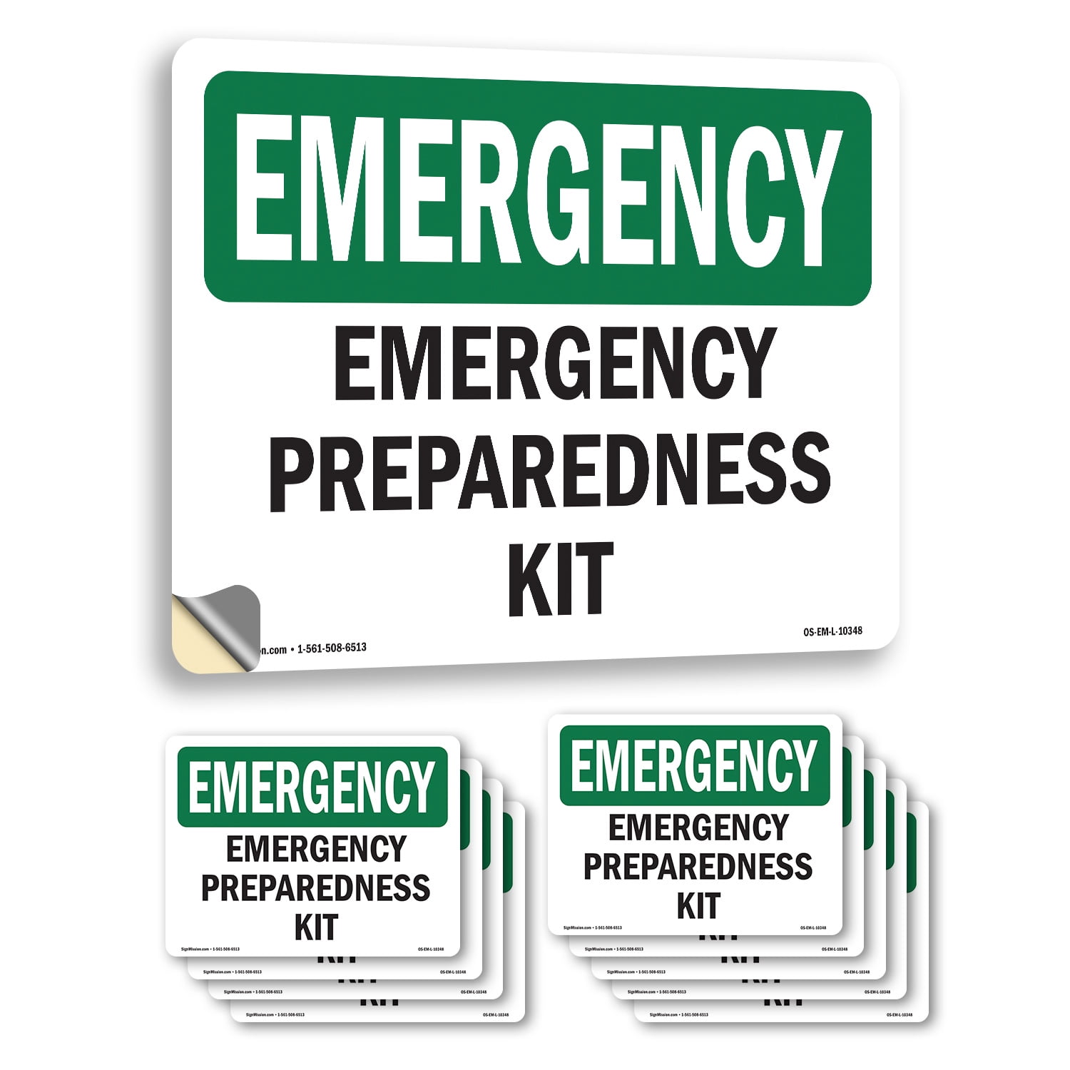 Preparedness Kit OSHA Emergency Vinyl Decal Label 24 Inch x 18 Inch ...