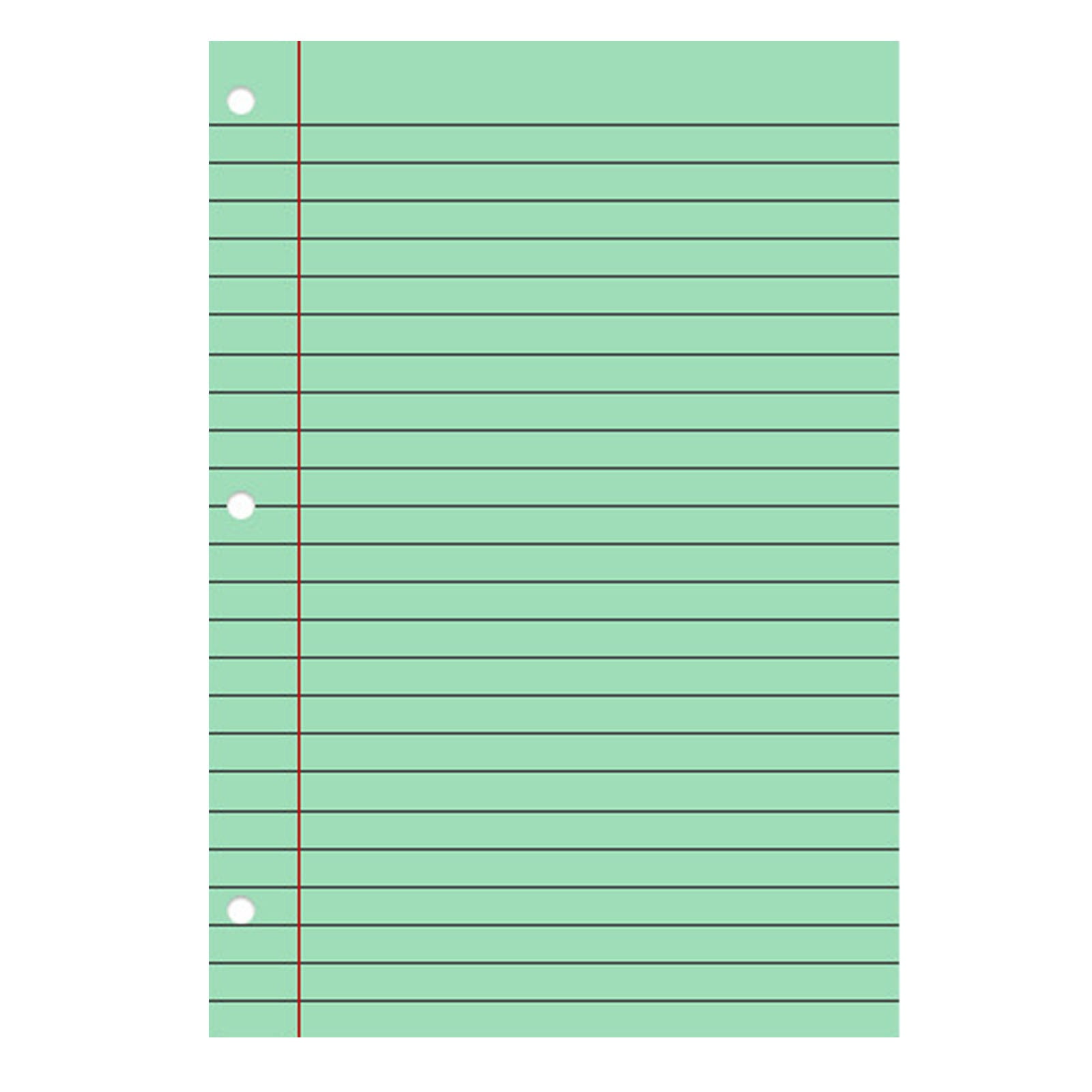Preplabs Colored Loose Paper, with College Ruled Lines and 3-Hole Punch ...