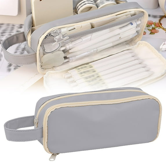 Preplabs Small Pen Bag Double-Layer Pencil Pouch - Salt & Cream Design ...