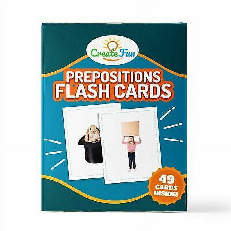 Preposition Flash Cards by CreateFun | 49 Photo Cards with 5 Learning ...