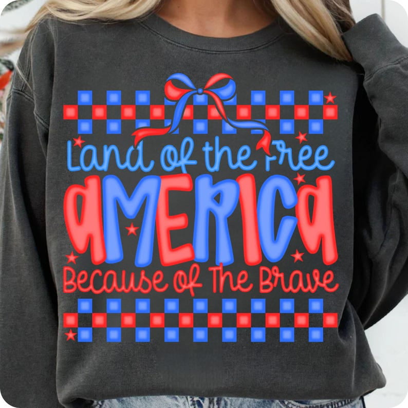 Preppy America Coquette Sweatshirt, God Bless America Bow Sweatshirt, Christian 4th of July ...