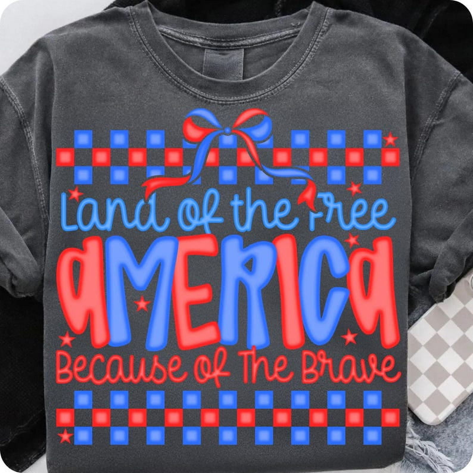 Preppy America Coquette T-Shirt, God Bless America Bow, Christian 4th ...