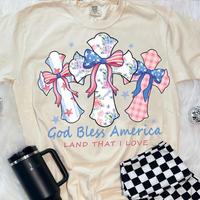 Preppy America Cross Comfort Color shirt, God say you are T-shirt, 4th ...