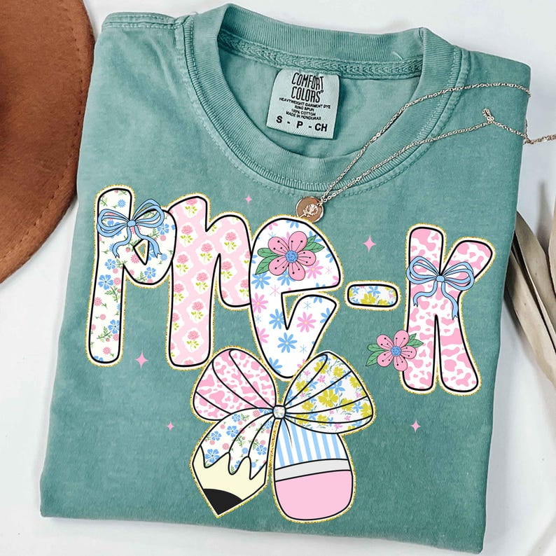 Preppy Back to School Floral Bundle T-shirt, First Day Of School T ...