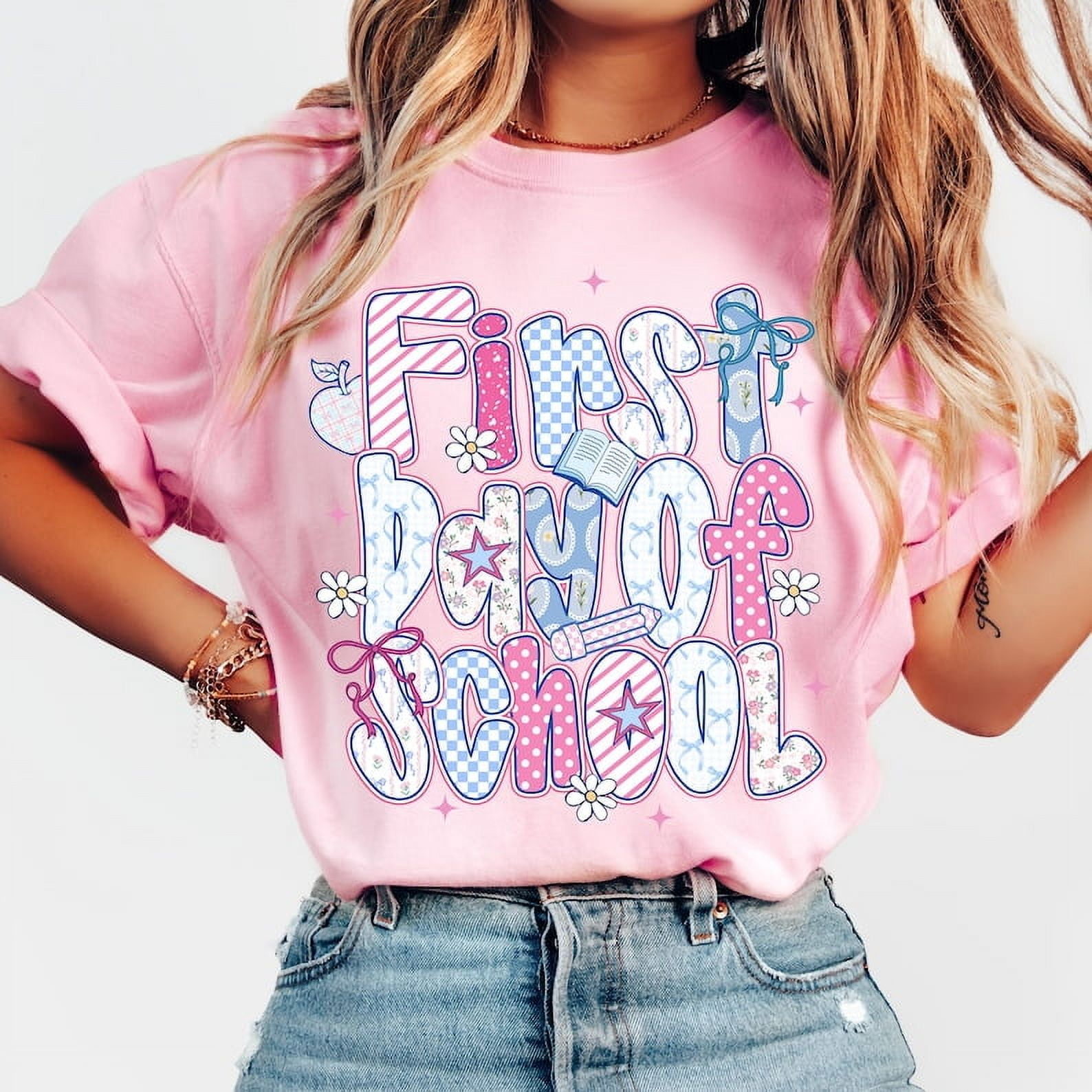 Preppy Back to School Shirt, Coquette Teacher First Day Shirt, Retro ...