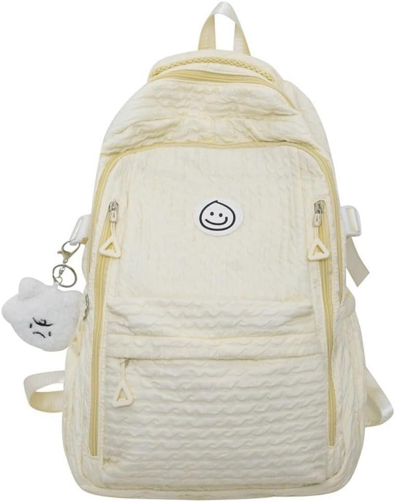 Preppy Backpack Smiley Face with Plushies Water Ripple Aesthetic ...