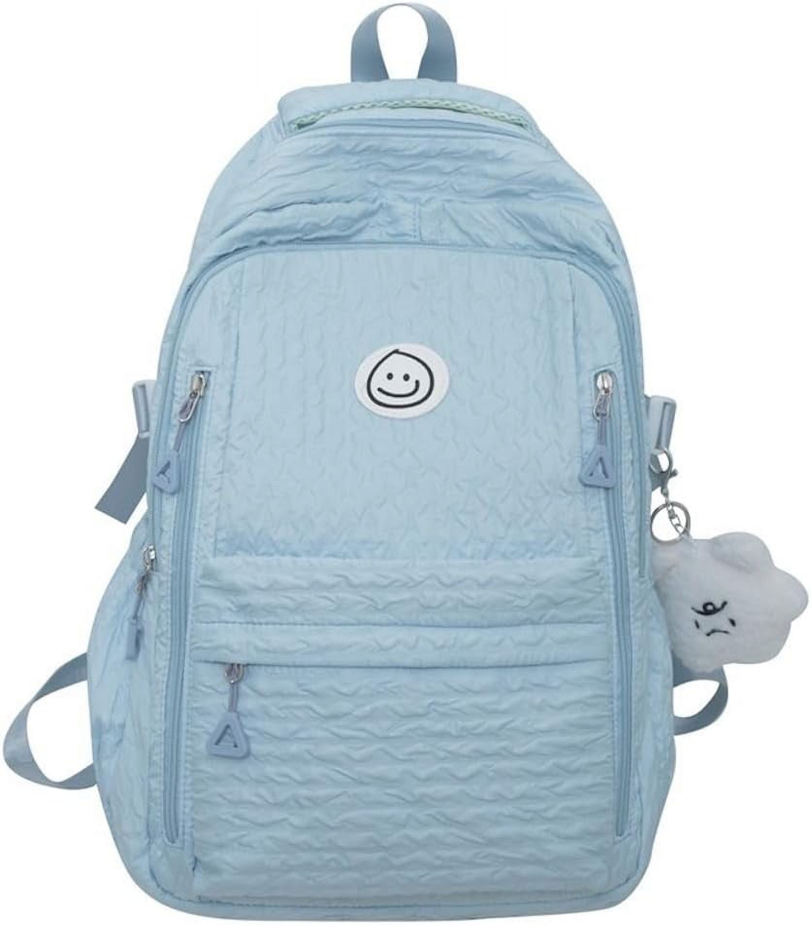Preppy Backpack Smiley Face with Plushies Water Ripple Aesthetic ...