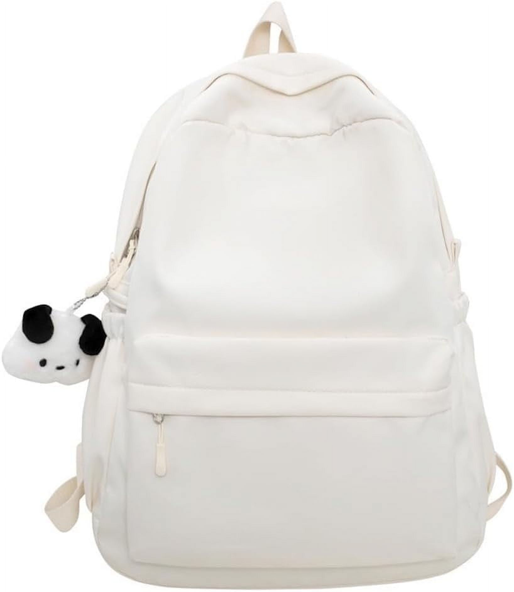 Preppy Backpack with Plushies Cute Aesthetic Backpack Solid Kawaii ...