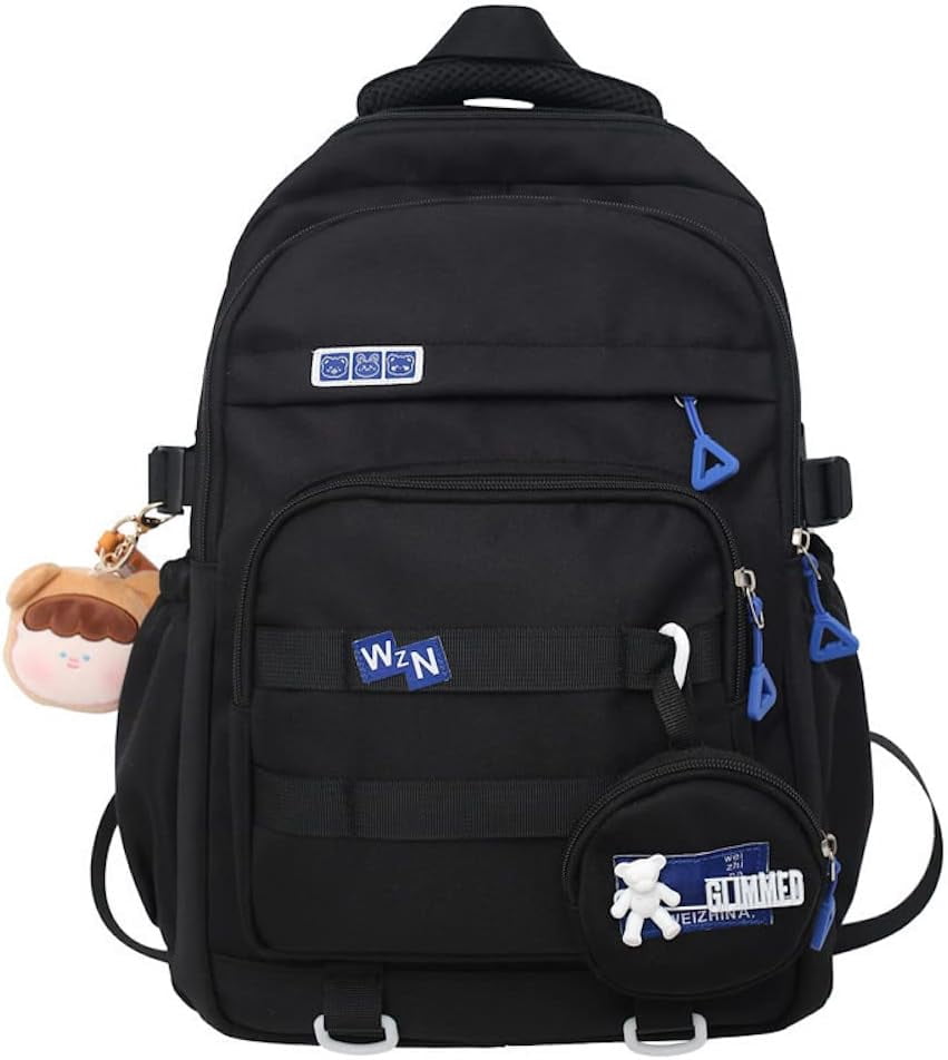 Preppy Backpack with Plushies and Purse Cute Preppy Backpack Solid ...