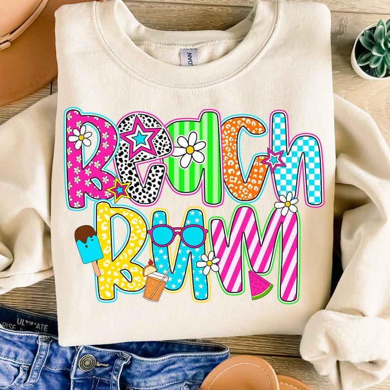 Preppy Beach Bum Shirt, Vacation Shirt, Bright Summer Shirt Design ...