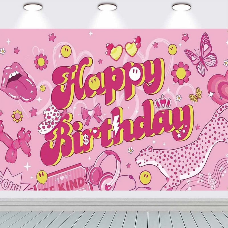 Preppy Birthday Party Supplies Banner Backdrop Background Taspestry ...