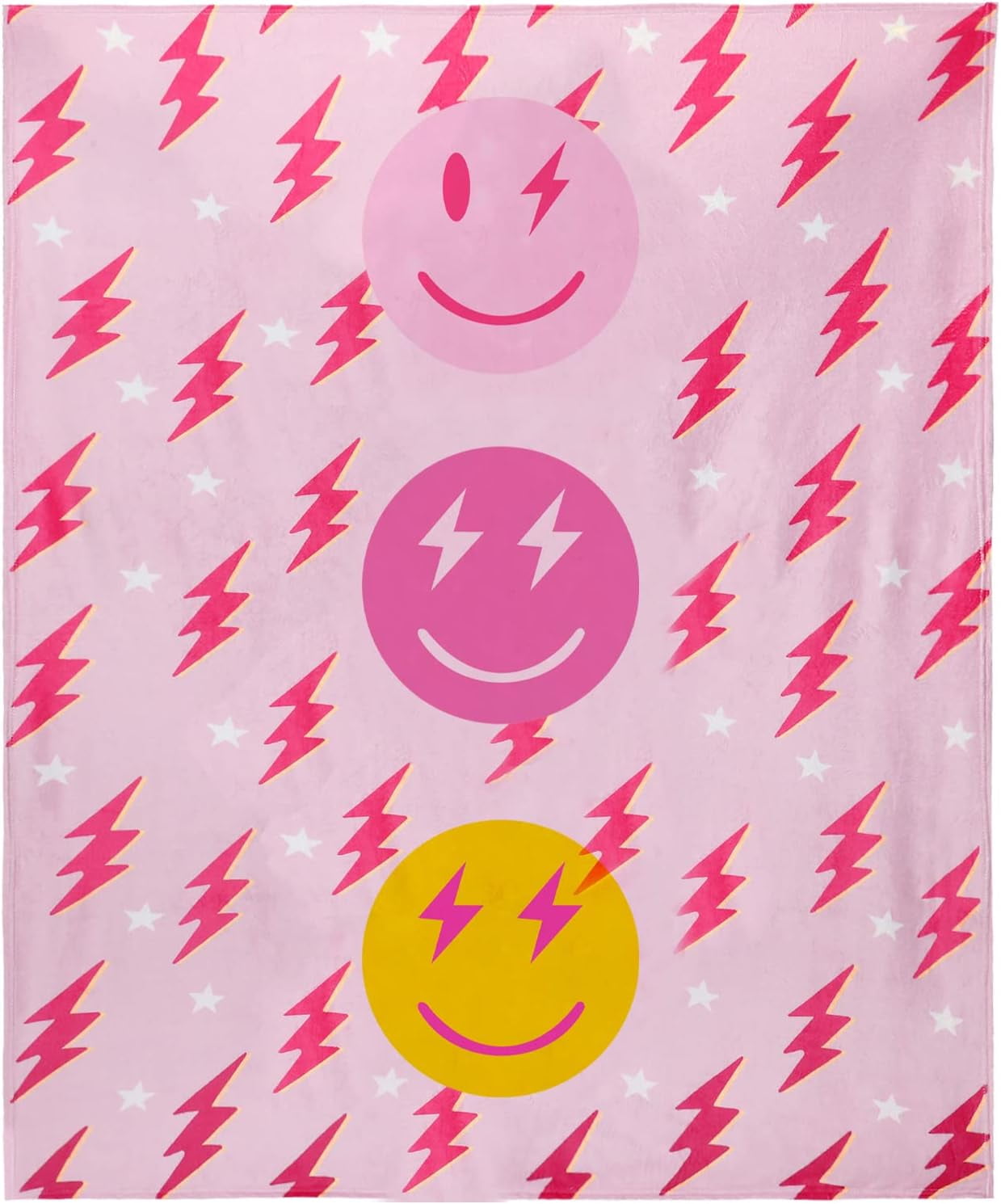 Preppy Blanket for Women Pink Aesthetic Room Decor Hot Pink Preppy Room ...