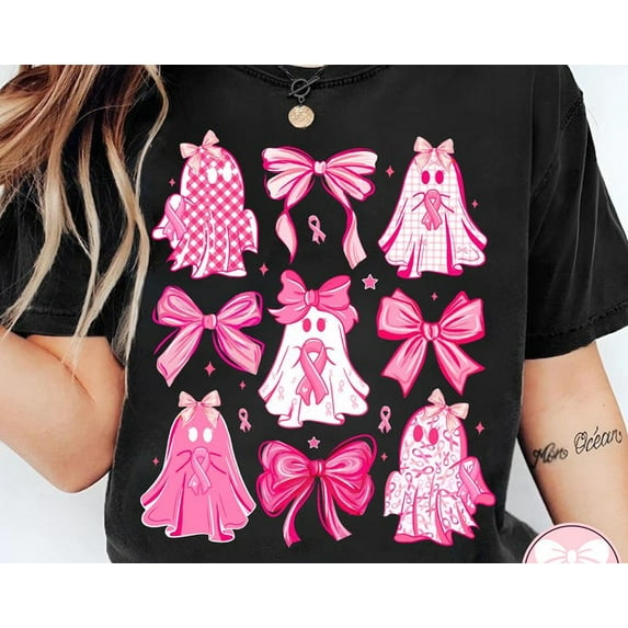Preppy Breast Cancer , Breast Cancer Ghost Coquette Bow , Breast Cancer ...