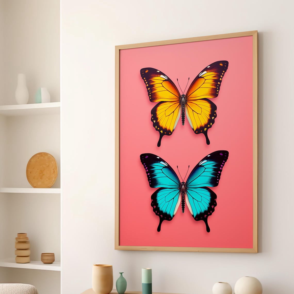 Preppy Butterfly Wall Art, Elegant Boho Girls Room Decor, Unframed ...