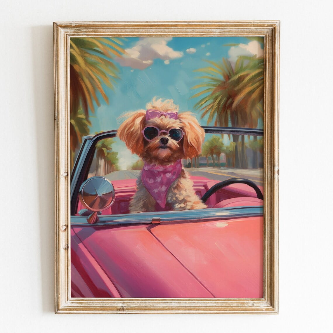 Preppy Cavapoo Girly Wall Art, Retro Puppy Print, Preppy Room Decor ...