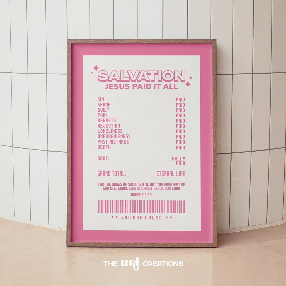 Preppy Christian Wall Art Pink, Retro Bible Verse Poster, Jesus Art ...
