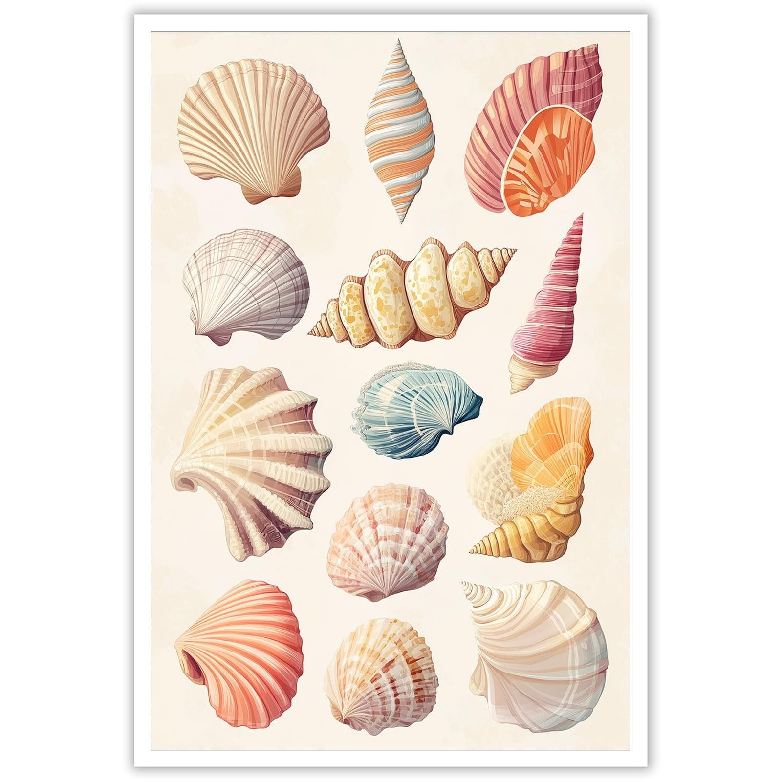 Preppy Coastal Cowgirl Canvas Wall Art Trendy Seashell Poster Funny ...