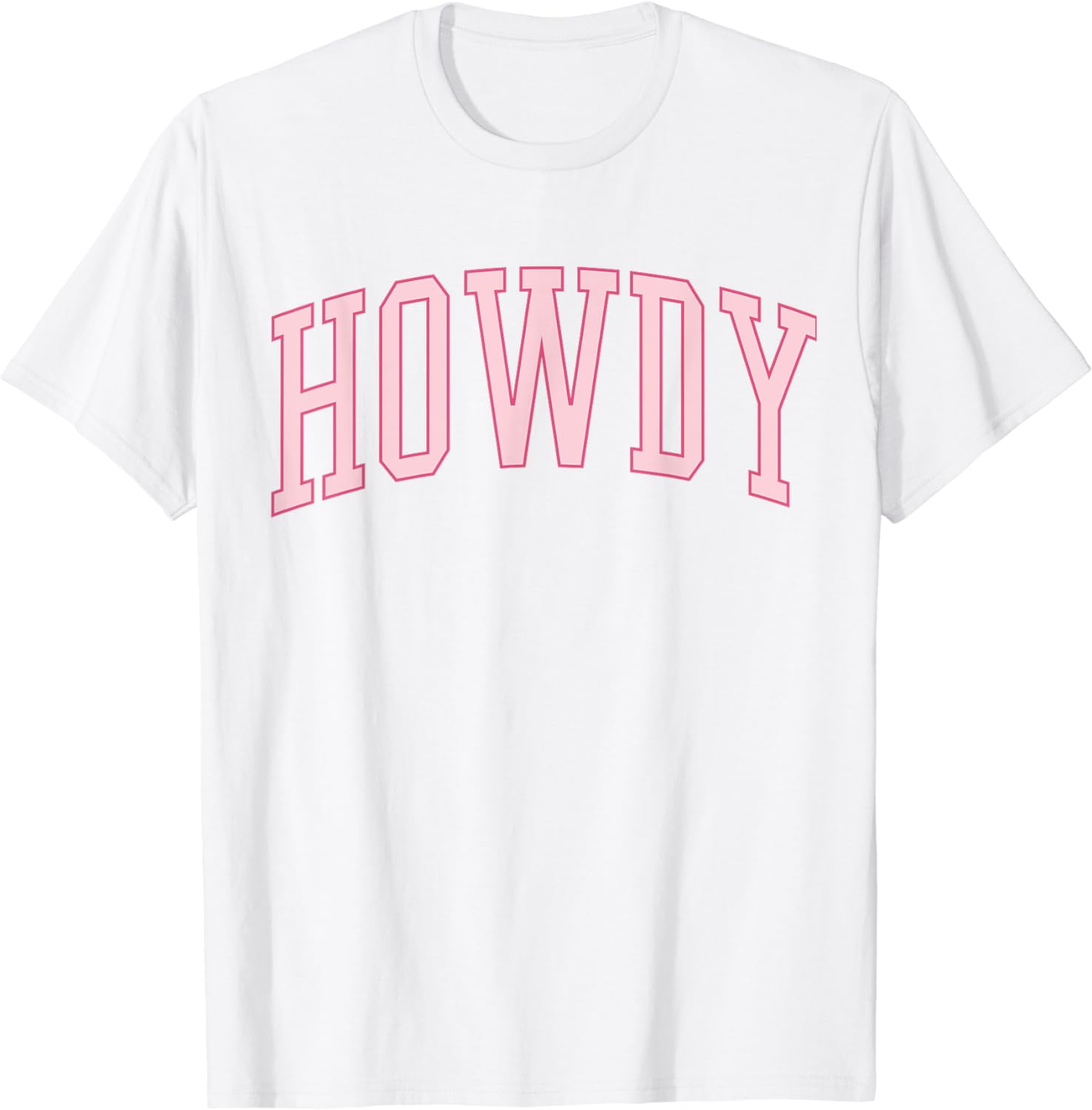 Preppy Cowgirl Varsity Pink Howdy T-Shirt - Walmart.com