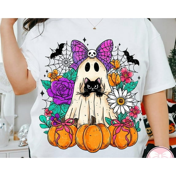 Preppy Ghost , Ghost , Cute Bow Ghost Sublimation , Fall Pumpkin ...