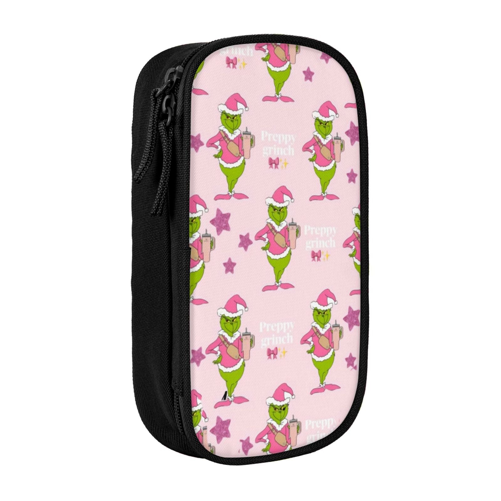 Preppy Grinch Wallpaper Pencil Case,Big Capacity Pencil Pouch Stationery Pen Bag,Storage High ...