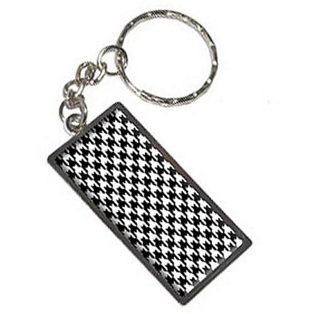 Preppy Houndstooth Black White Keychain Key Chain Ring - Walmart.com