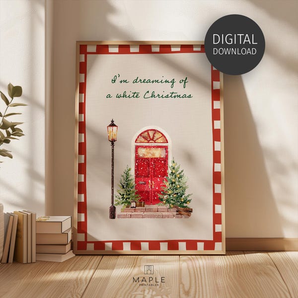Preppy 'I'M Dreaming Of A White Christmas' Print, Retro Christmas ...
