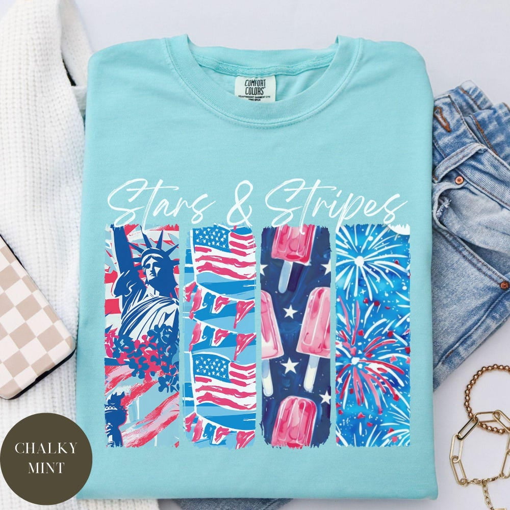 Preppy July 4Th Shirt, Fourth Of July, Usa American Flag Tee, Patriotic ...