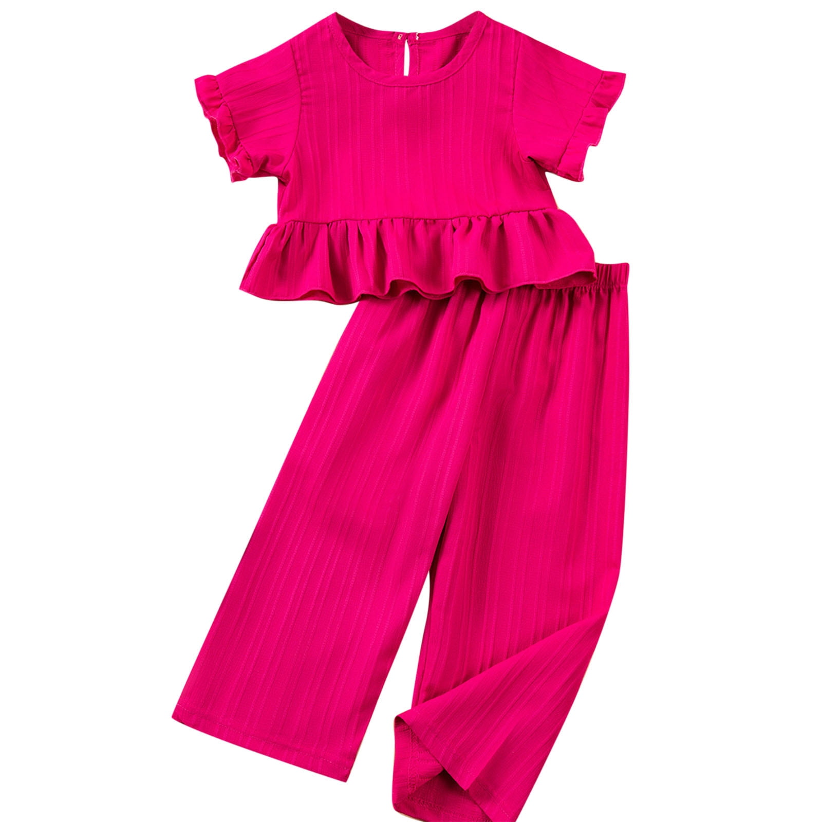 Preppy Kids Clothes Girls Bell Bottom Outfit Toddler Pink Outfit Girls ...