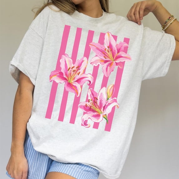 Preppy Lily Sweet Floral Summer Flower T-Shirt - Walmart.com