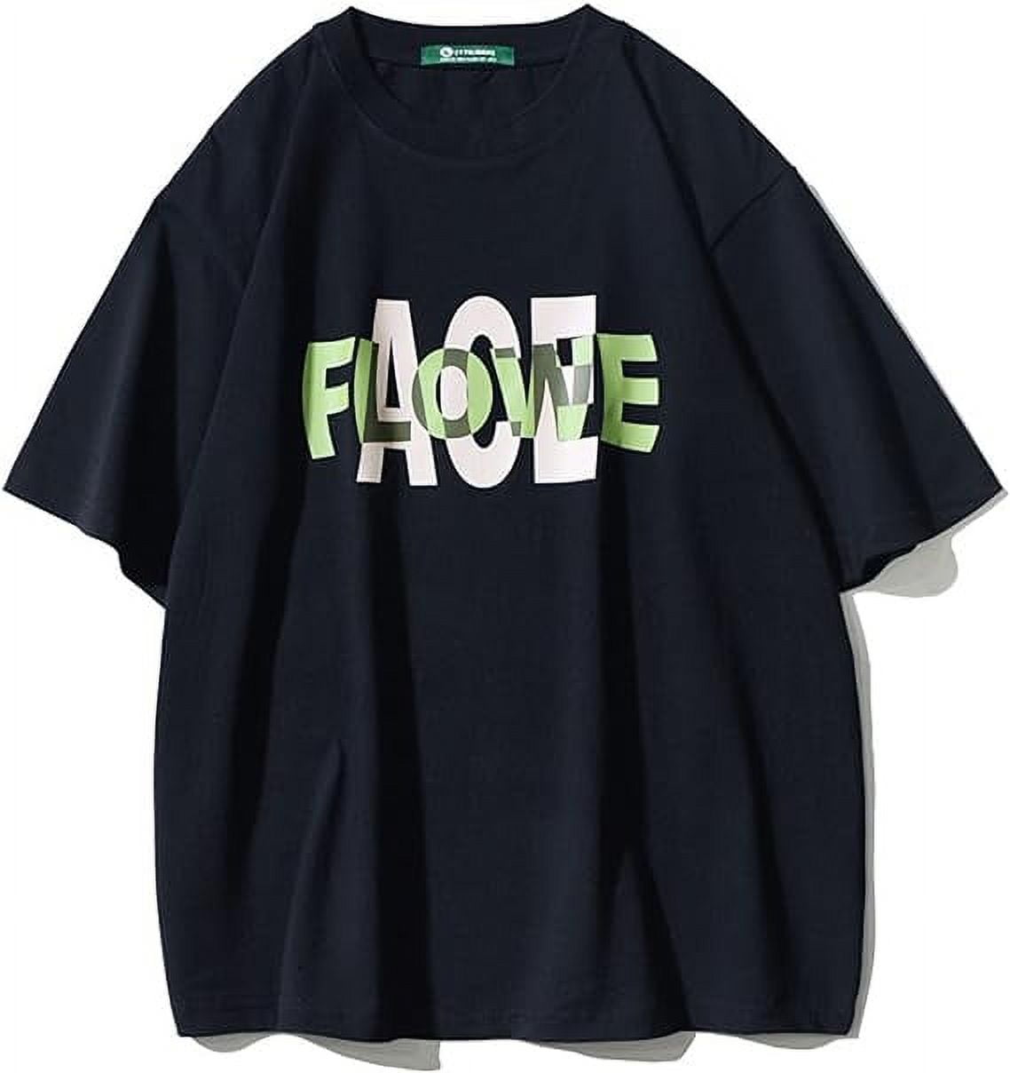 Preppy Oversized Tee Short Sleeve Baggy Top Casual Streetwear Cloth ...