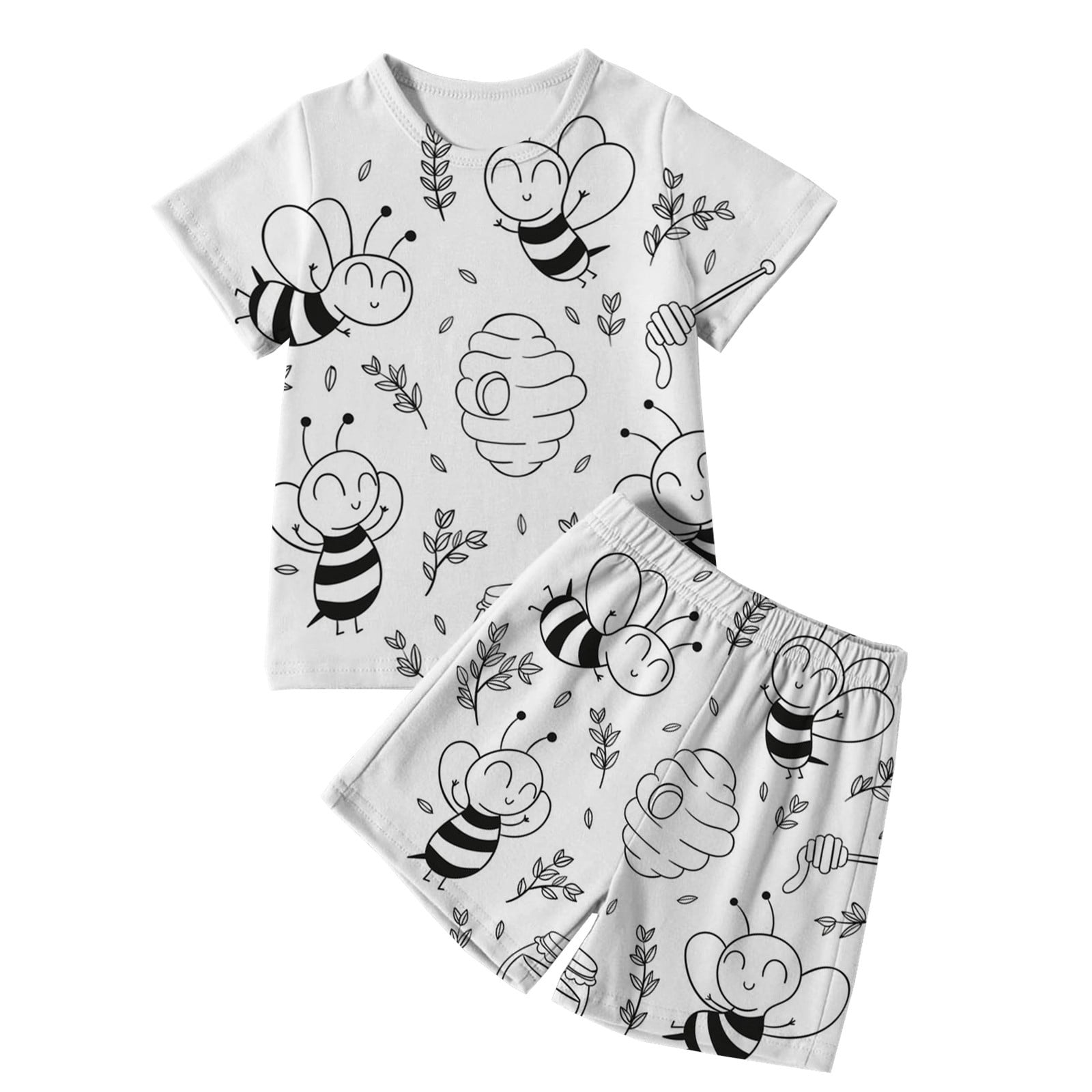 Preppy Pajamas Set Kids Girls Boys 6-7Years Bee Day Girls Boys Insect ...