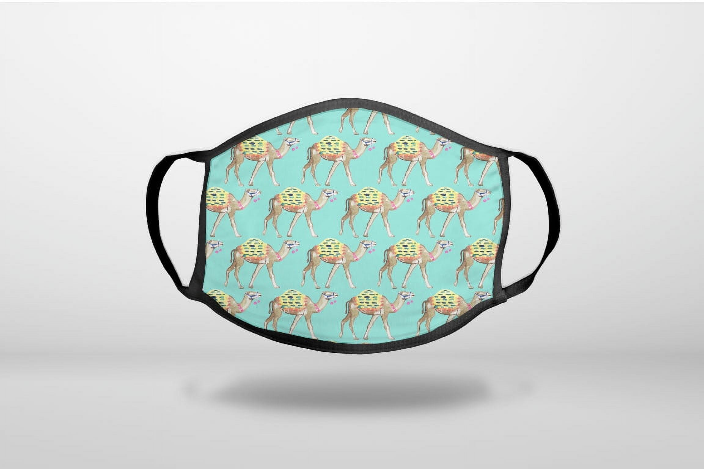 Preppy Pattern - Camels on Teal Background - 3-Ply Reusable Soft Cloth ...