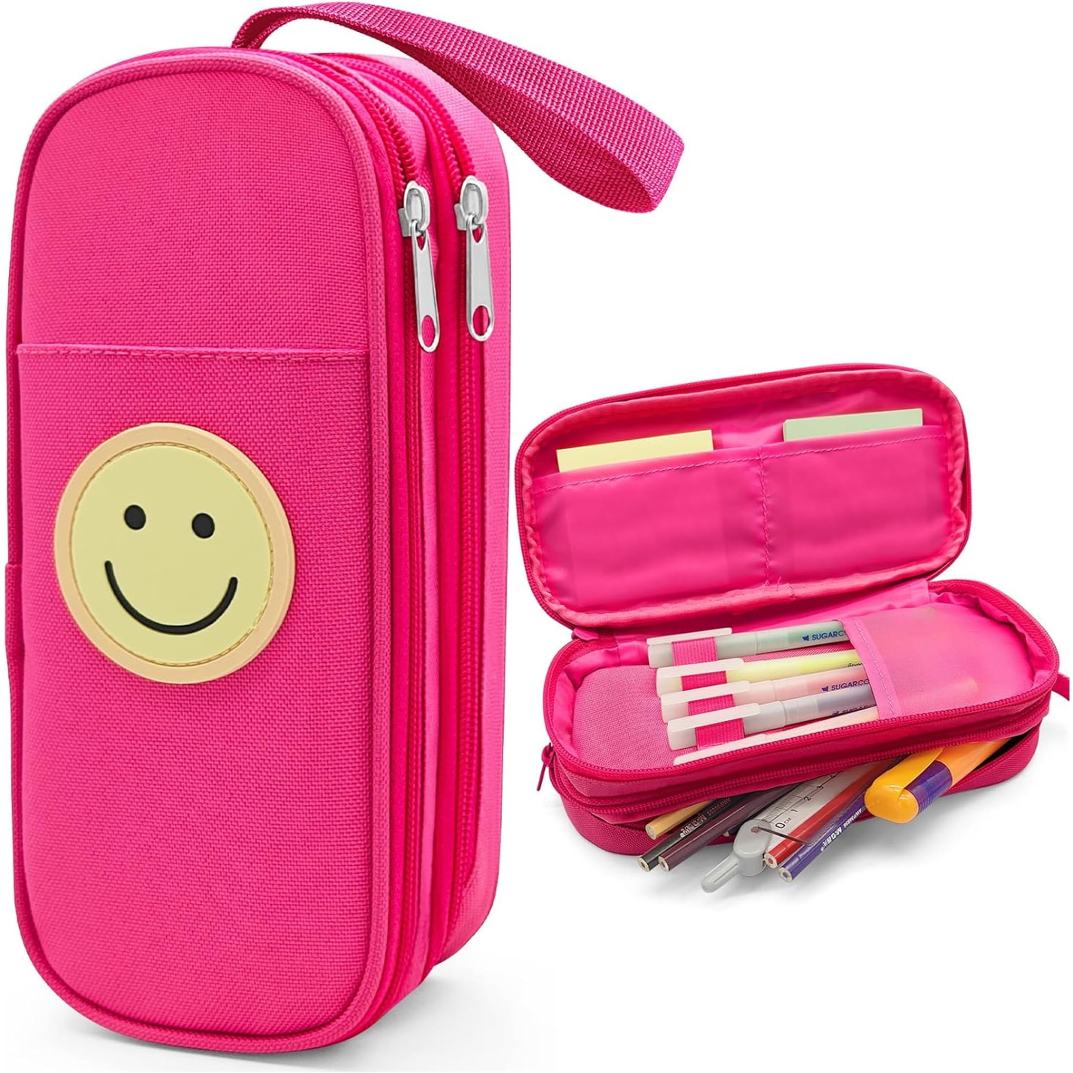 Preppy Pencil Case for Girls, Large Pencil Pouch for School Supplies ...