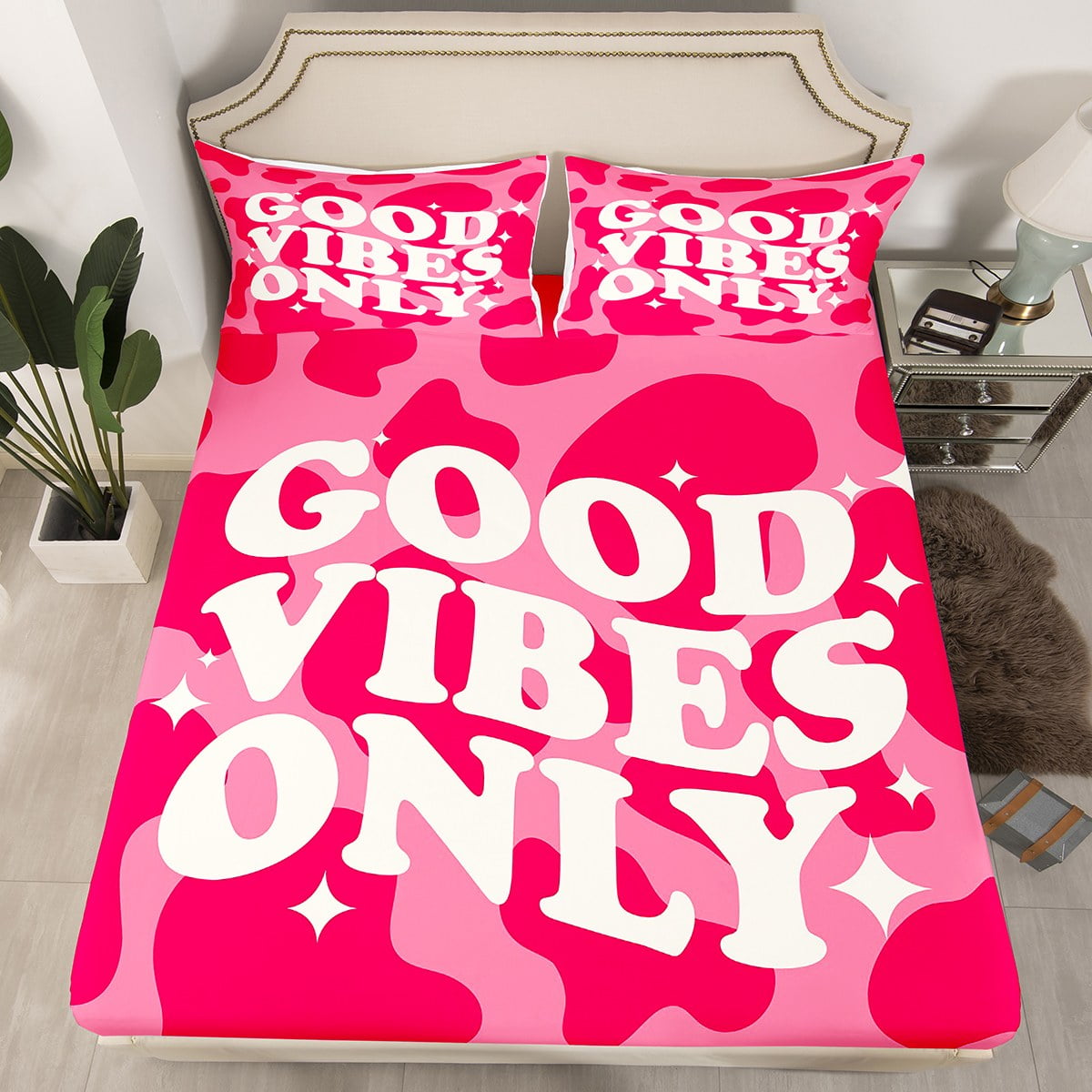 Preppy Pink Fitted Sheet Western Bedding Sets Queen for Cowgirl Cowboy ...