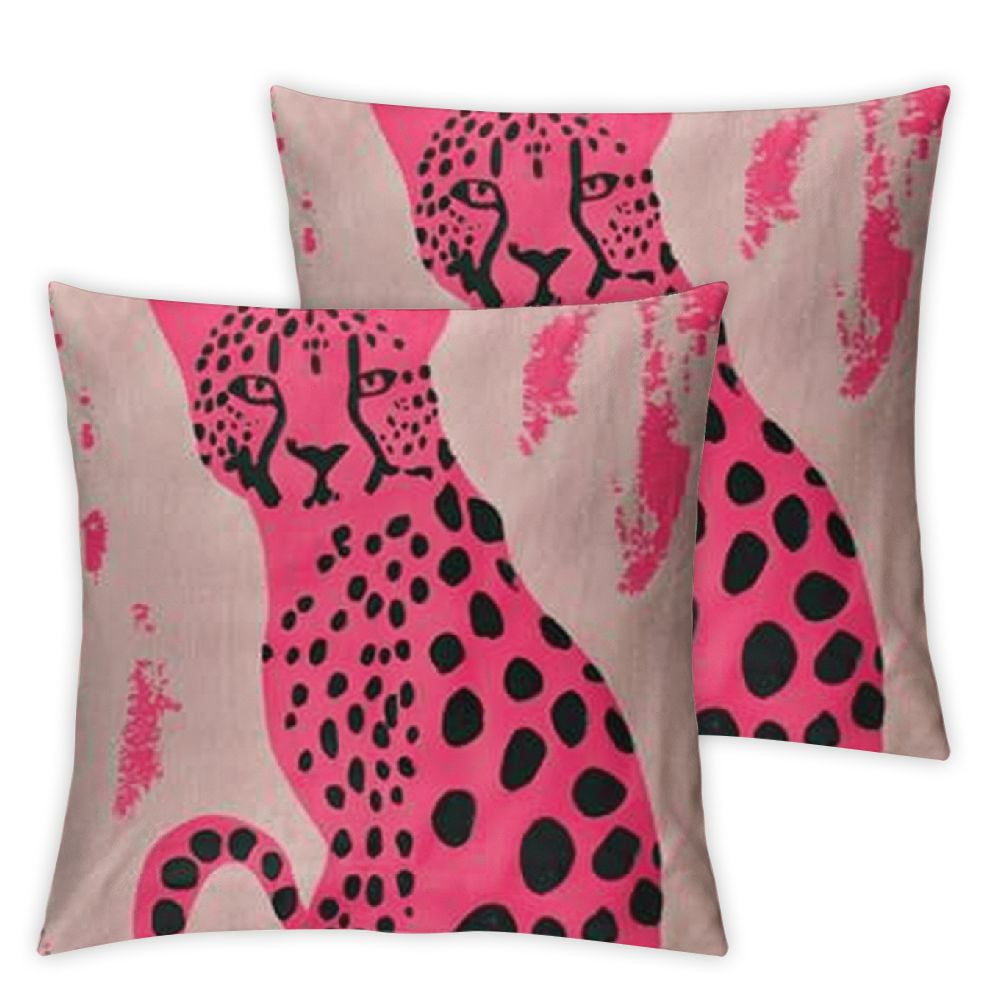 Preppy Pink Leopard Howdy Pillow Covers Cute Aesthetic Cheetah Preppy ...