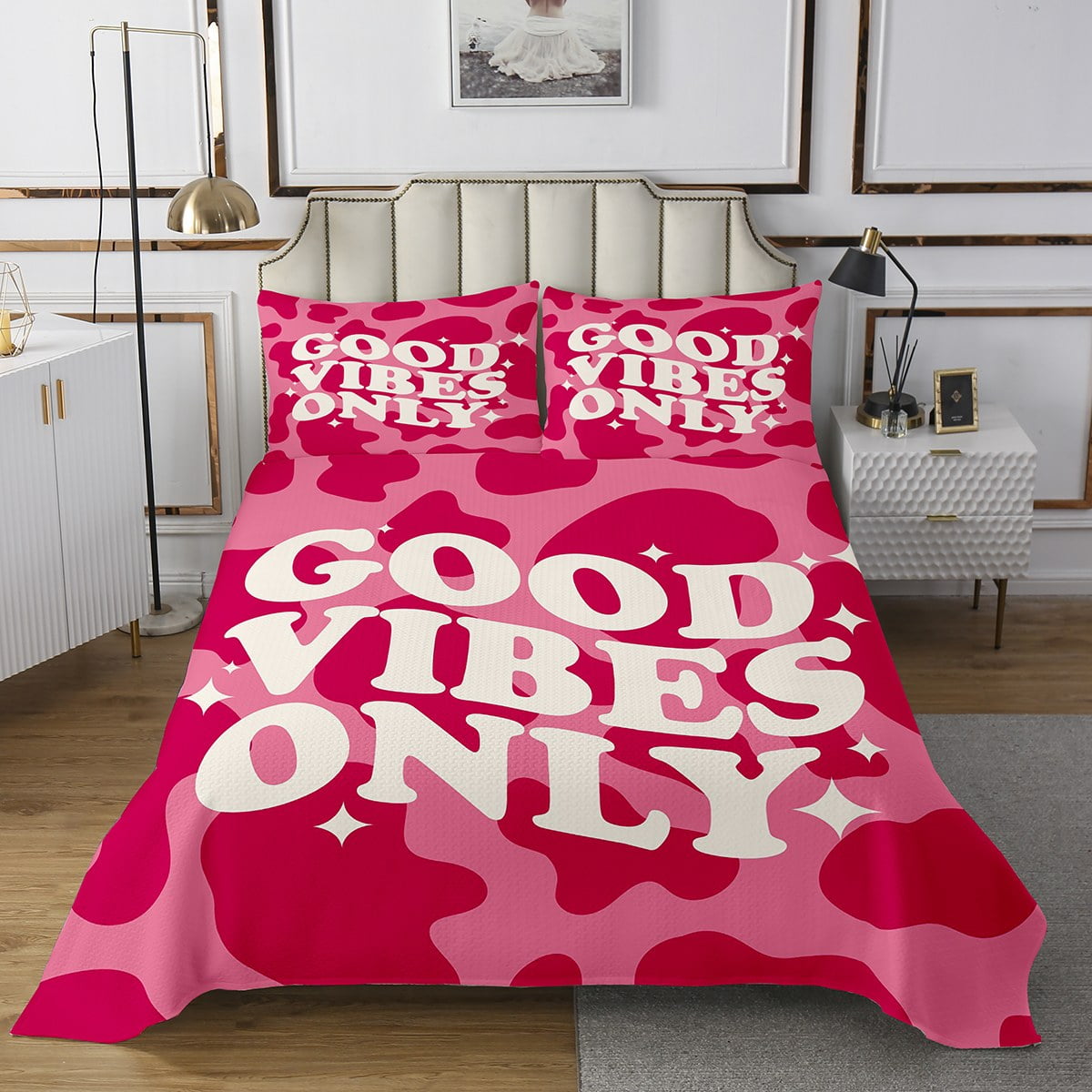 Preppy Pink Quilt Set Western Bedspread Set Twin for Cowgirl Cowboy ...