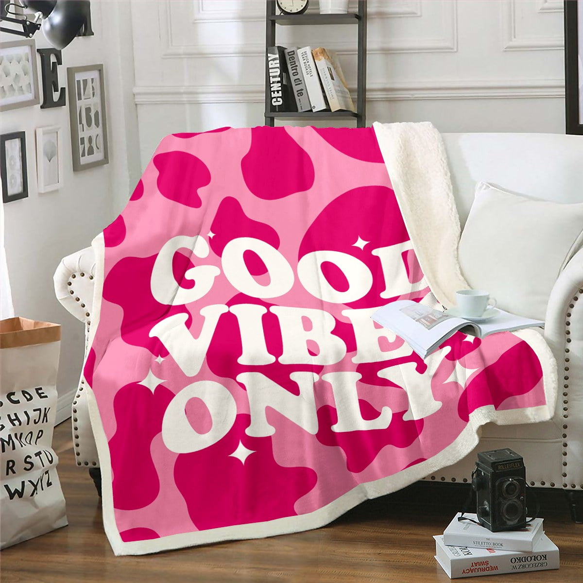 Preppy Pink Throw Blanket Western Fleece Blanket Queen for Cowgirl ...