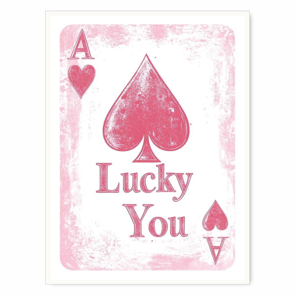 Preppy Playing Cards Wall Canvas Art Ace of Spades Lucky You Poster ...