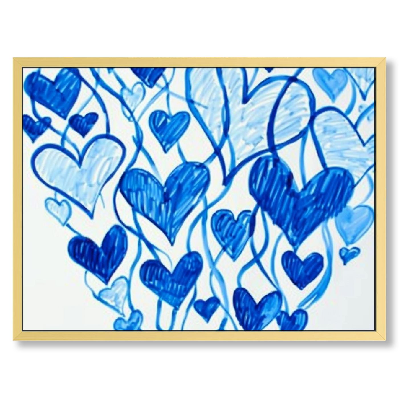 Preppy Room Decor Aesthetic Canvas Wall Art Blue Aesthetic Heart Art ...