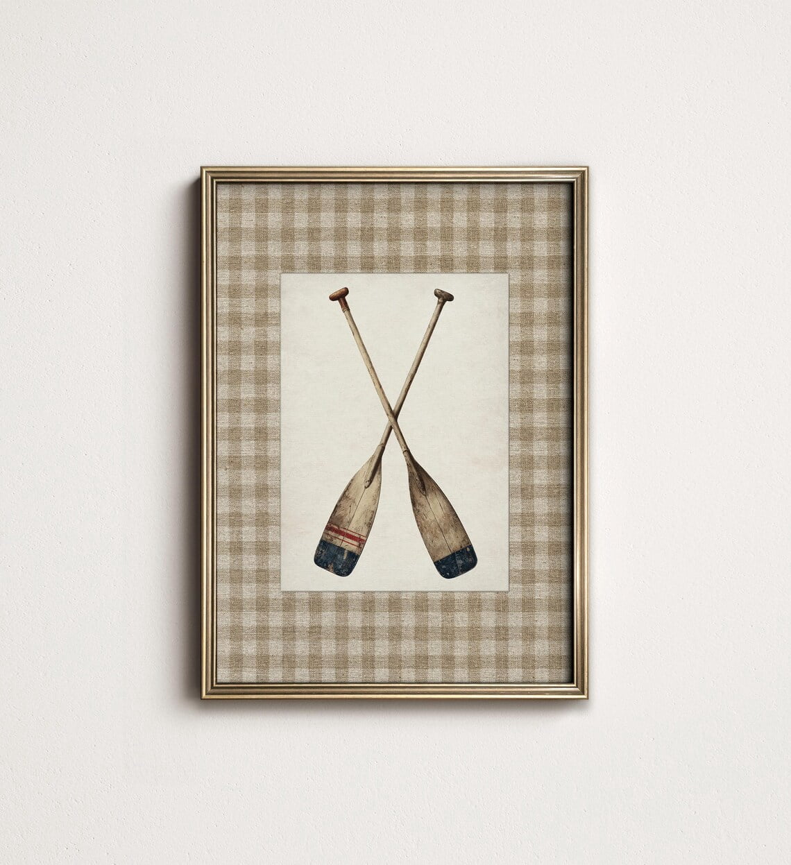 Preppy Rowing Oars Coastal Lake House Poster, Unframed Size 24x36 ...